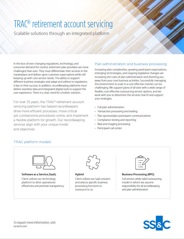 TRAC®: Flexible Retirement Account Servicing Platform | SS&C
